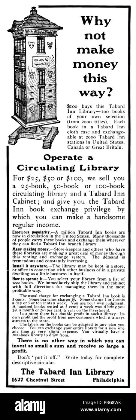 1595 Tabard Inn Library ad 1906 Stock Photo - Alamy