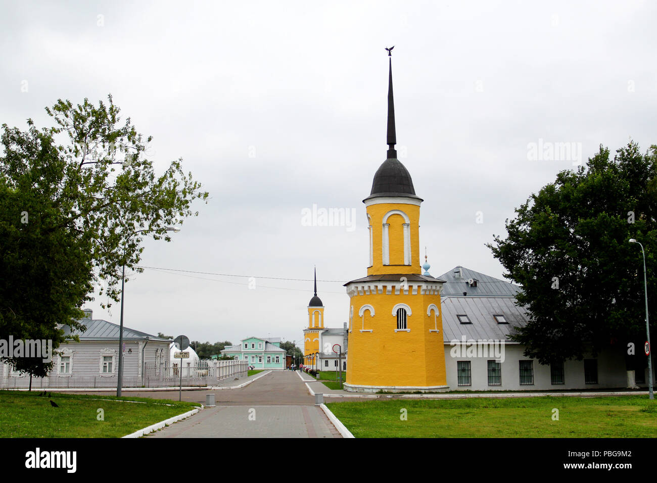Photo of a summer landscape with ancient cathedrals and towers in ...