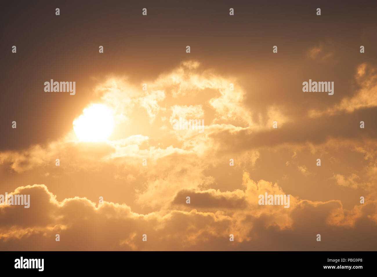 Sky and cloud with sunray, sunbeam Stock Photo - Alamy