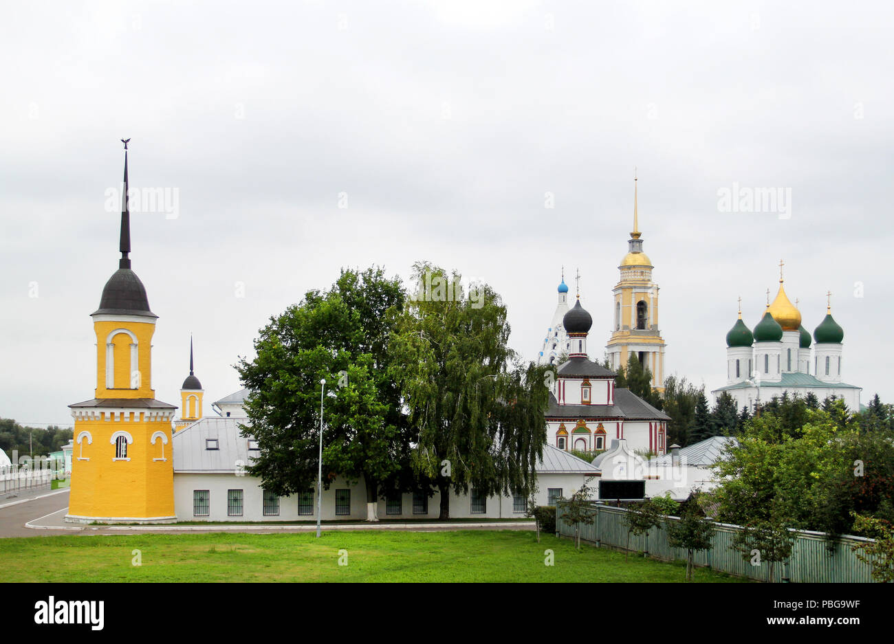 Photo of a summer landscape with ancient cathedrals and towers in ...