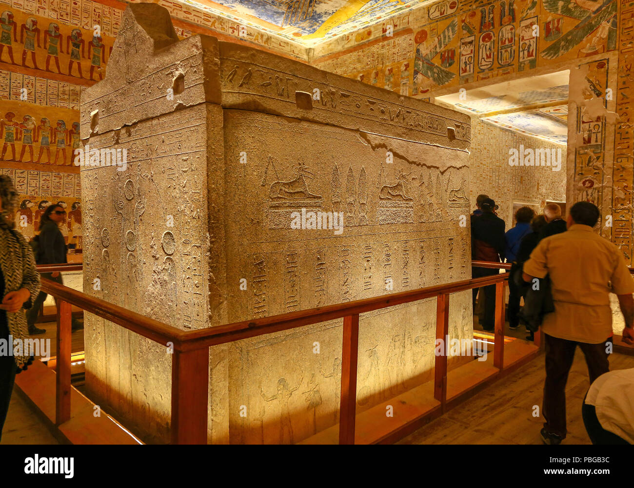 Hieroglyphics inside the tomb of Ramses iv or Ramesses iv (KV2) in the ...