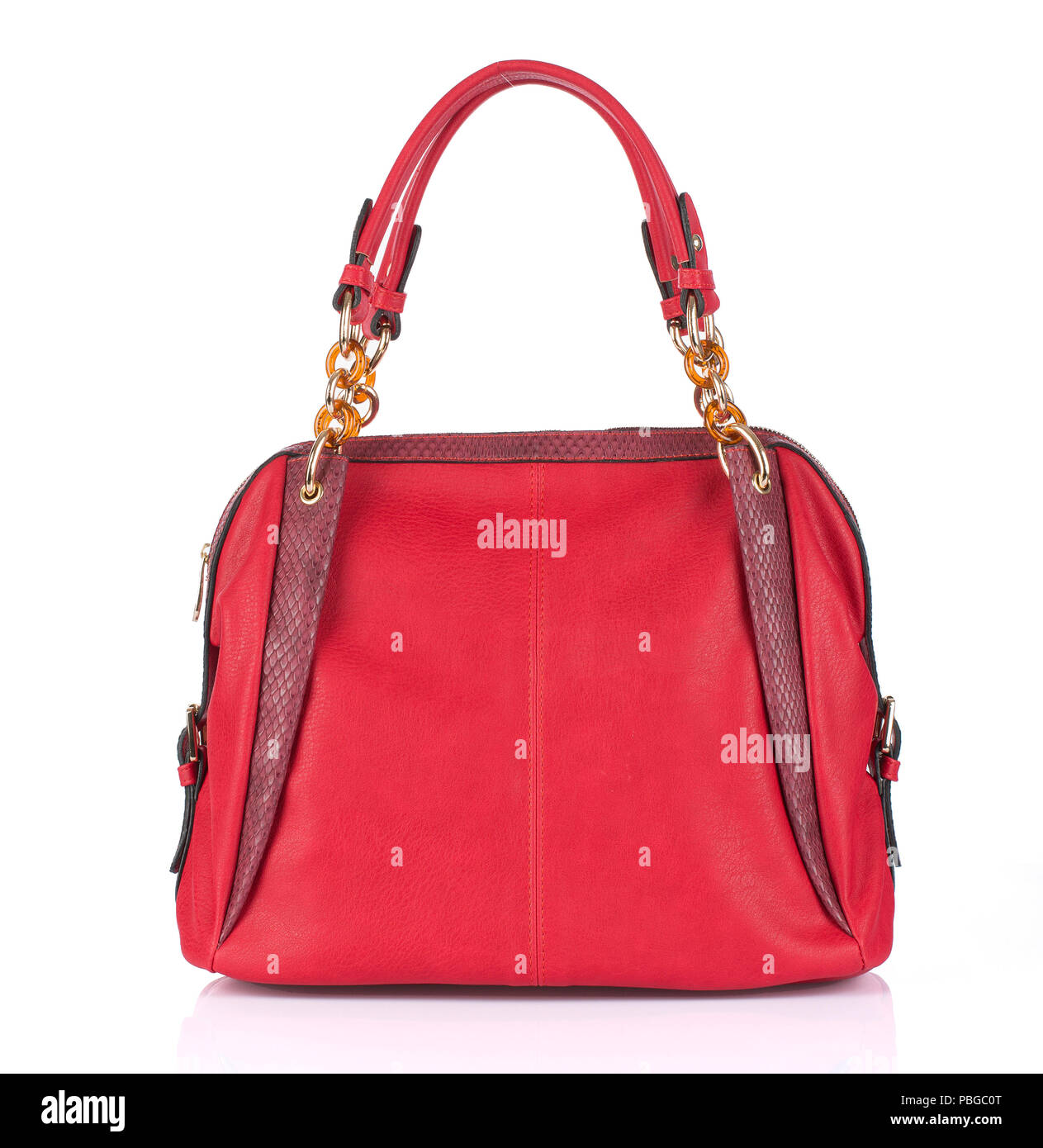 Elegant women red bag isolated on white background Stock Photo - Alamy