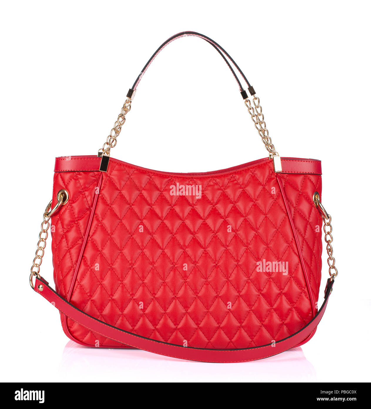 Elegant women red bag isolated on white background Stock Photo - Alamy