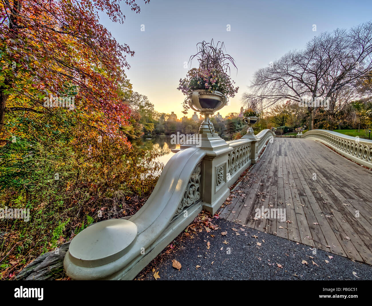 The Bow Bridge is a cast iron bridge located in Central Park, New York ...