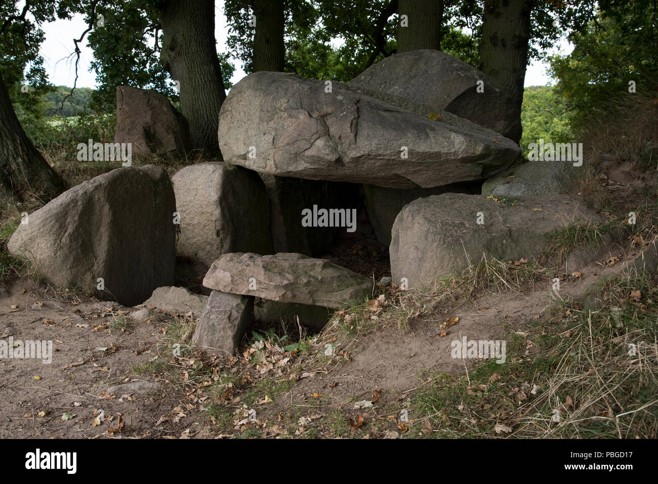 5500 year old megalithic great dolmen near Lancken-Granitz in the ...
