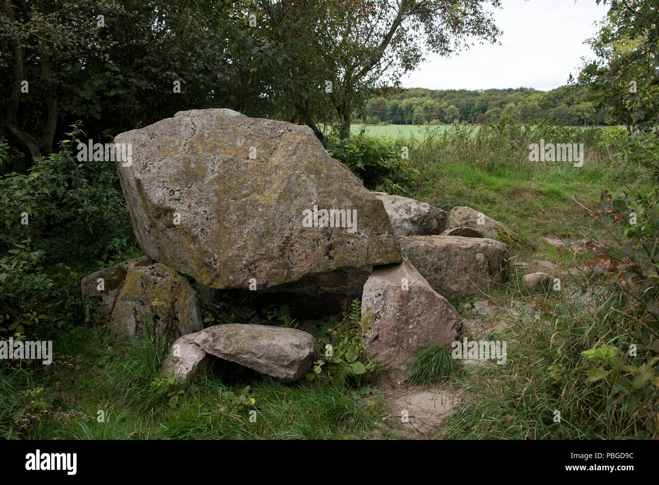 5500 year old megalithic great dolmen near Lancken-Granitz in the ...