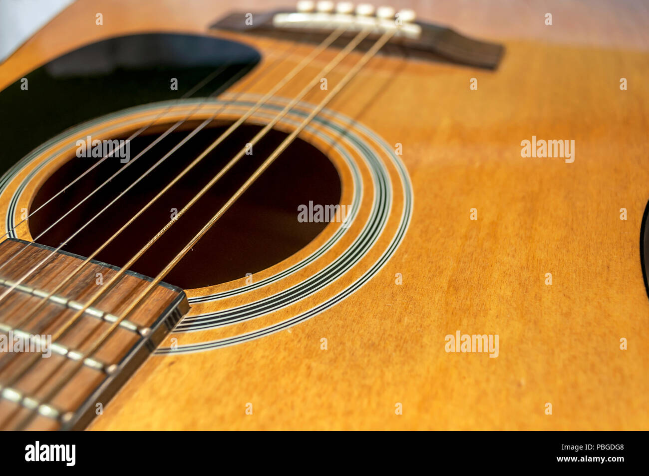 Acoustic guitar with sound hole Stock Photo - Alamy