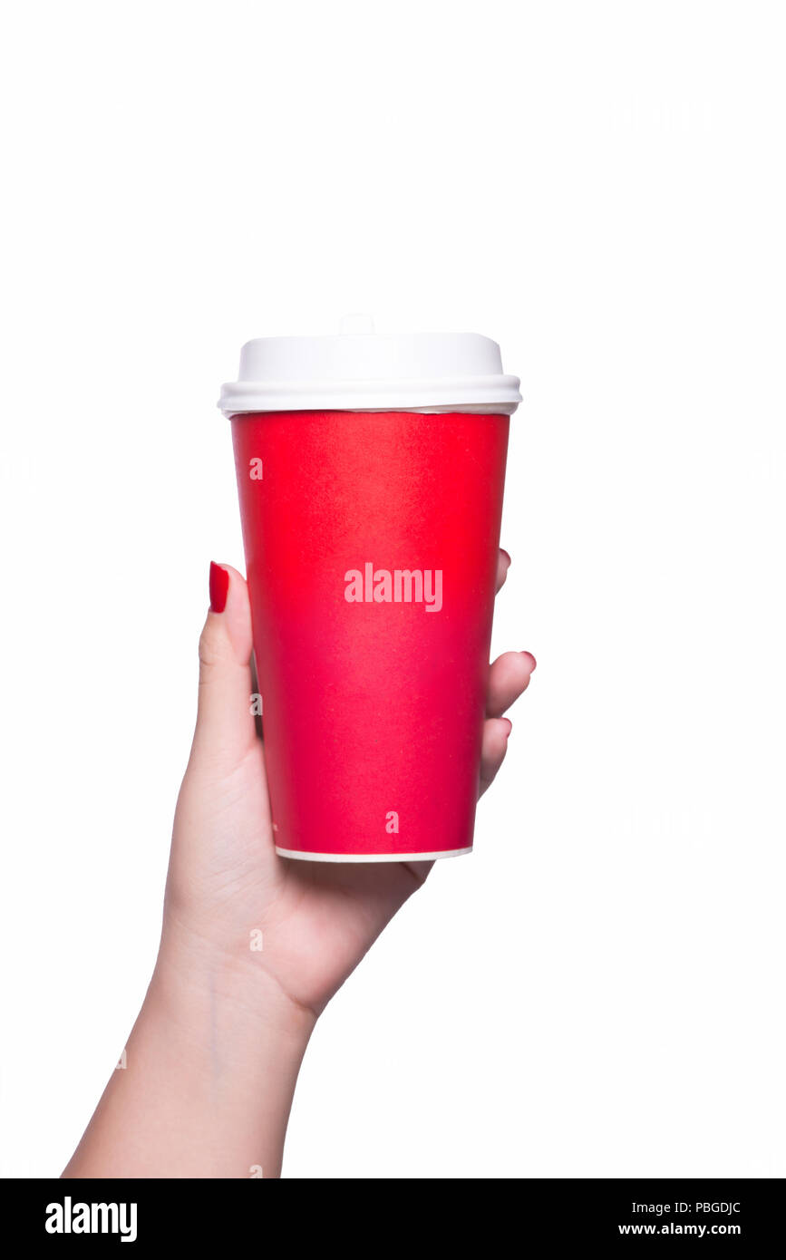 Holding plastic paper cup Cut Out Stock Images & Pictures - Alamy