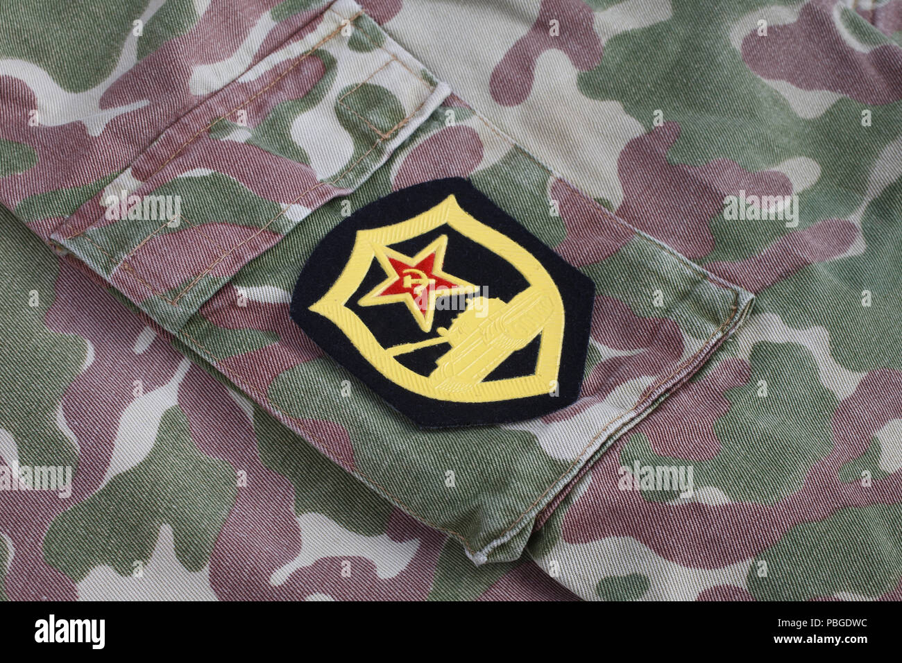 Soviet Army Tank Corps shoulder patch on camouflage uniform Stock Photo ...
