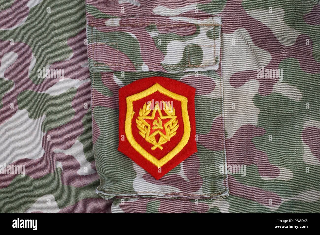 Soviet Army Mechanized infantry shoulder patch on camouflage uniform ...