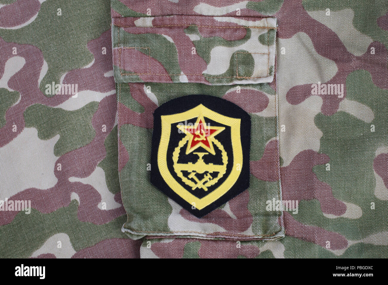 Soviet Army Military engineering shoulder patch on camouflage uniform ...