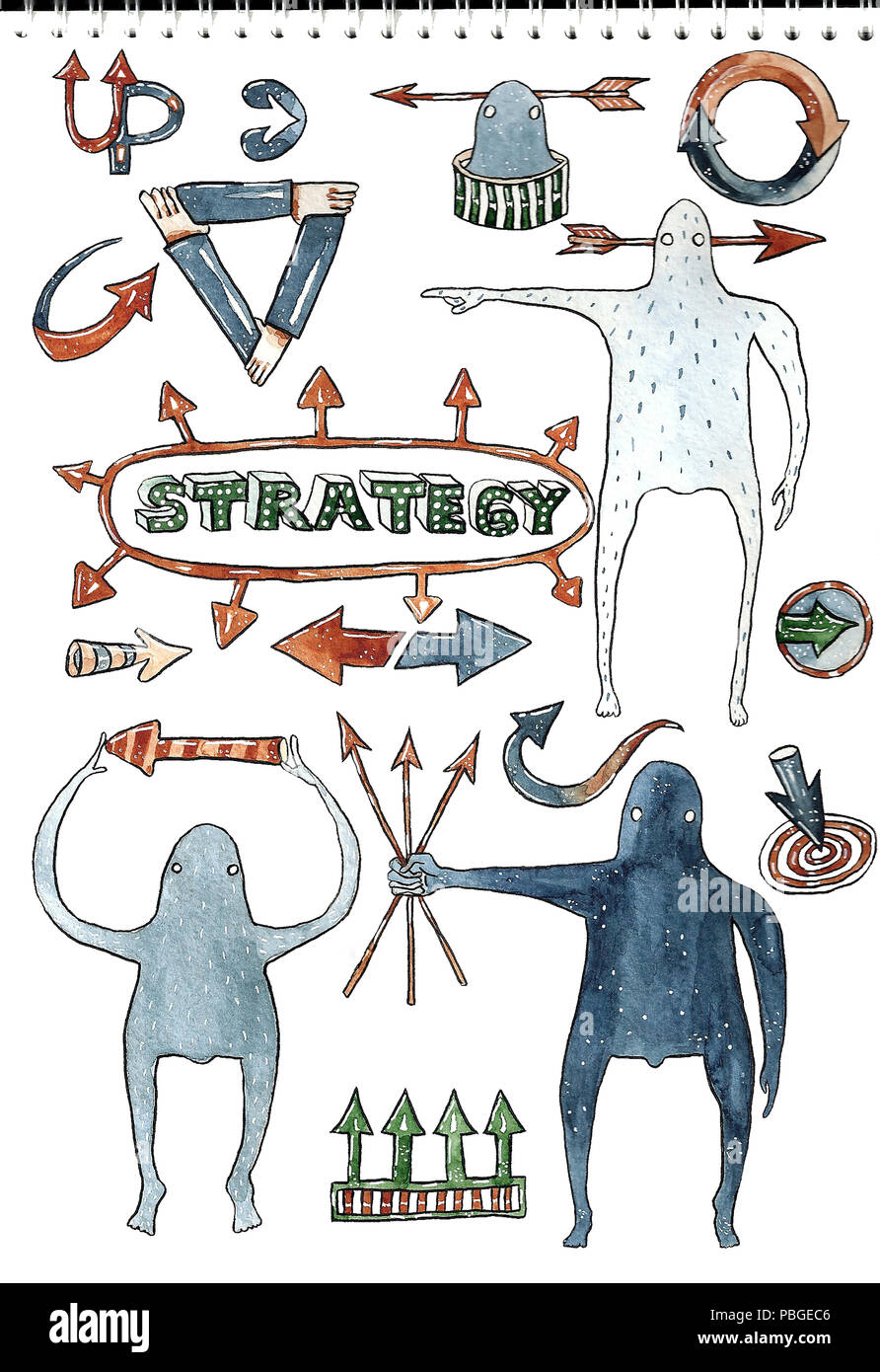 arrows with humans for business Stock Photo - Alamy