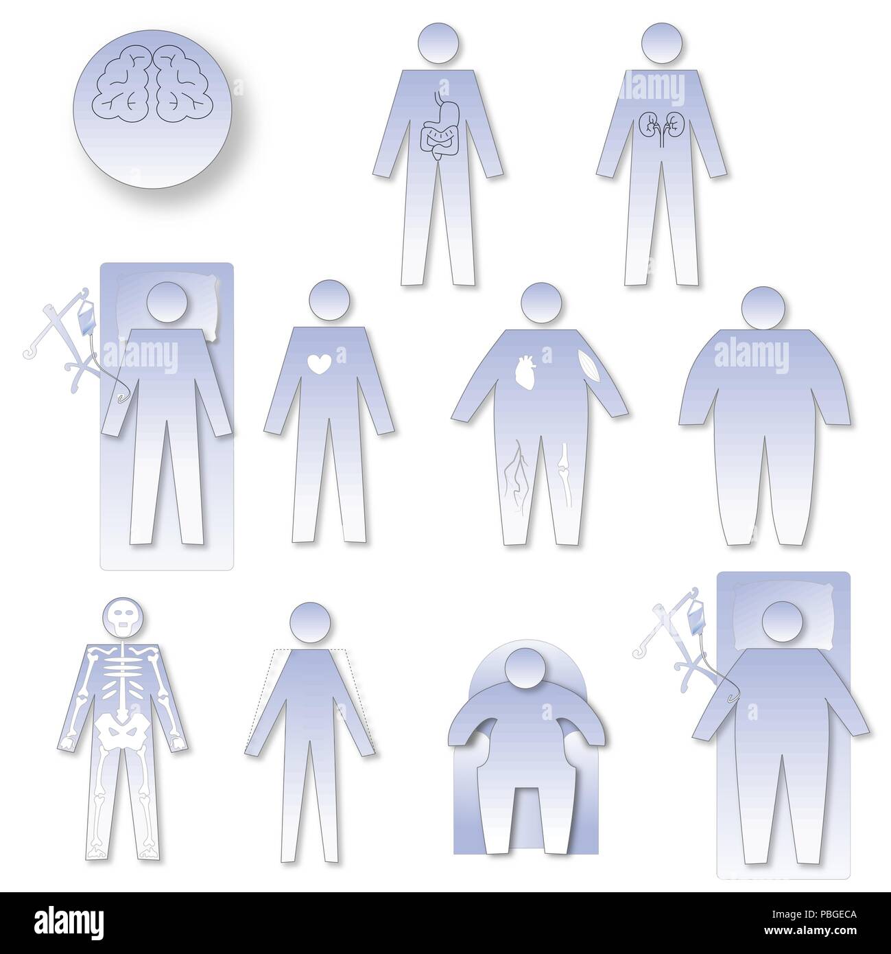 anorexia bulimia, obesity, eating disorders, figure icons, sick, iv ...