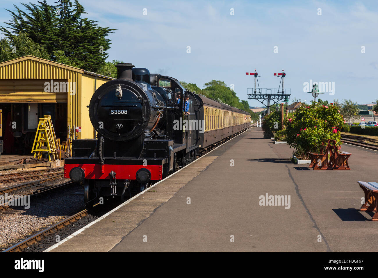 West Somerset Heritage Railway, locomotive 7F Class 2-8-0, number 53808 ...