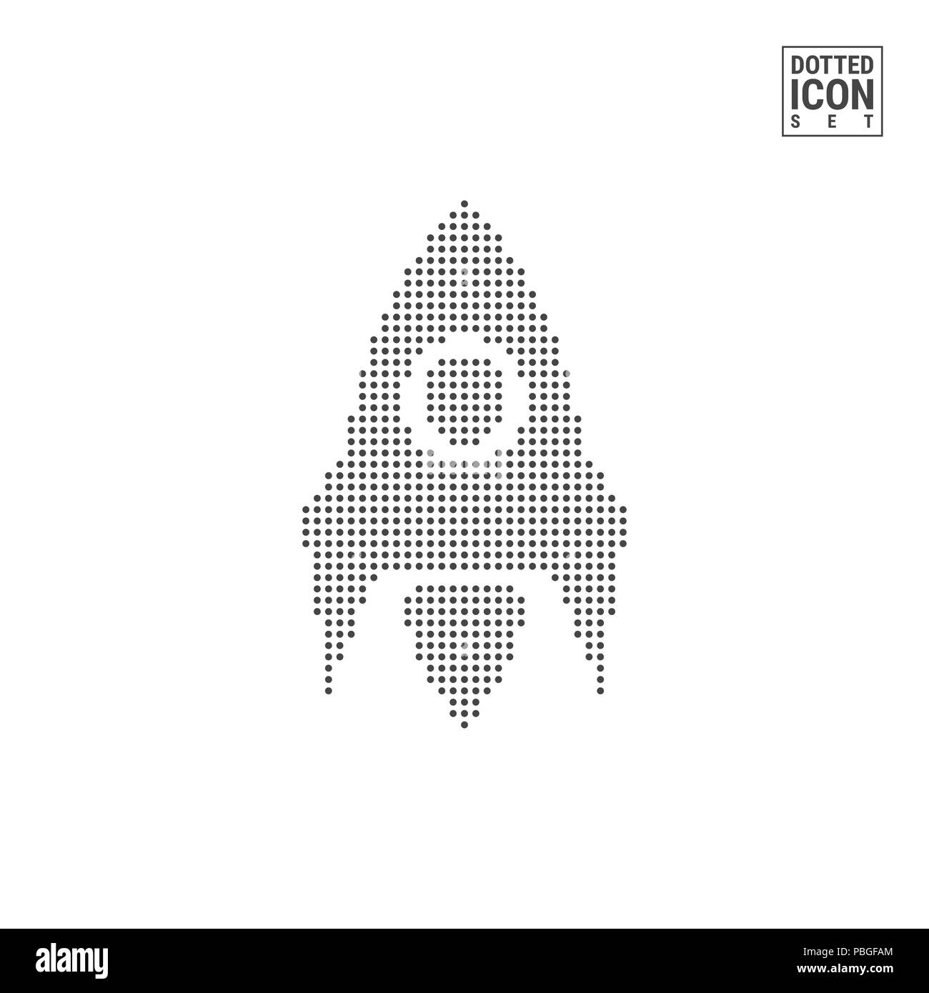 Rocket, Startup Dot Pattern Icon. Rocket Dotted Icon Isolated on White ...