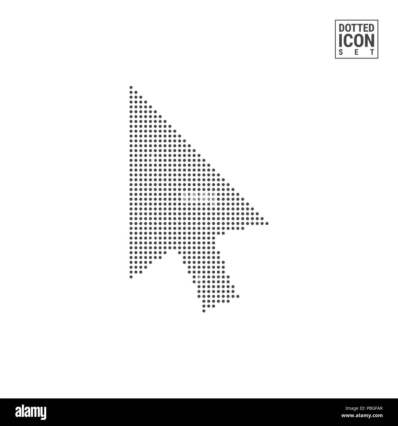 Cursor Arrow Dot Pattern Icon. Cursor Arrow Dotted Icon Isolated on ...