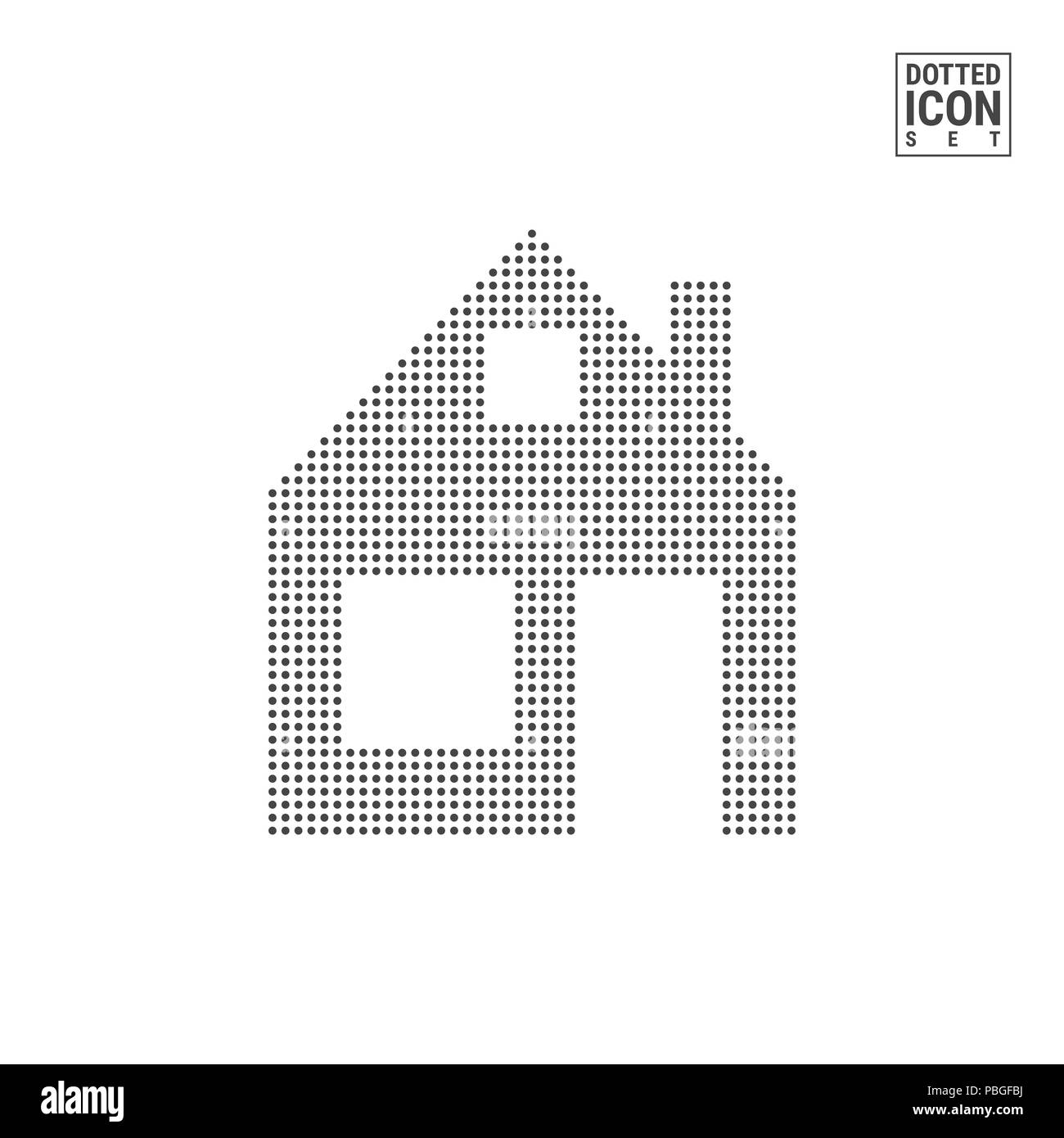 Home Dot Pattern Icon. Home Dotted Icon Isolated on White Background ...