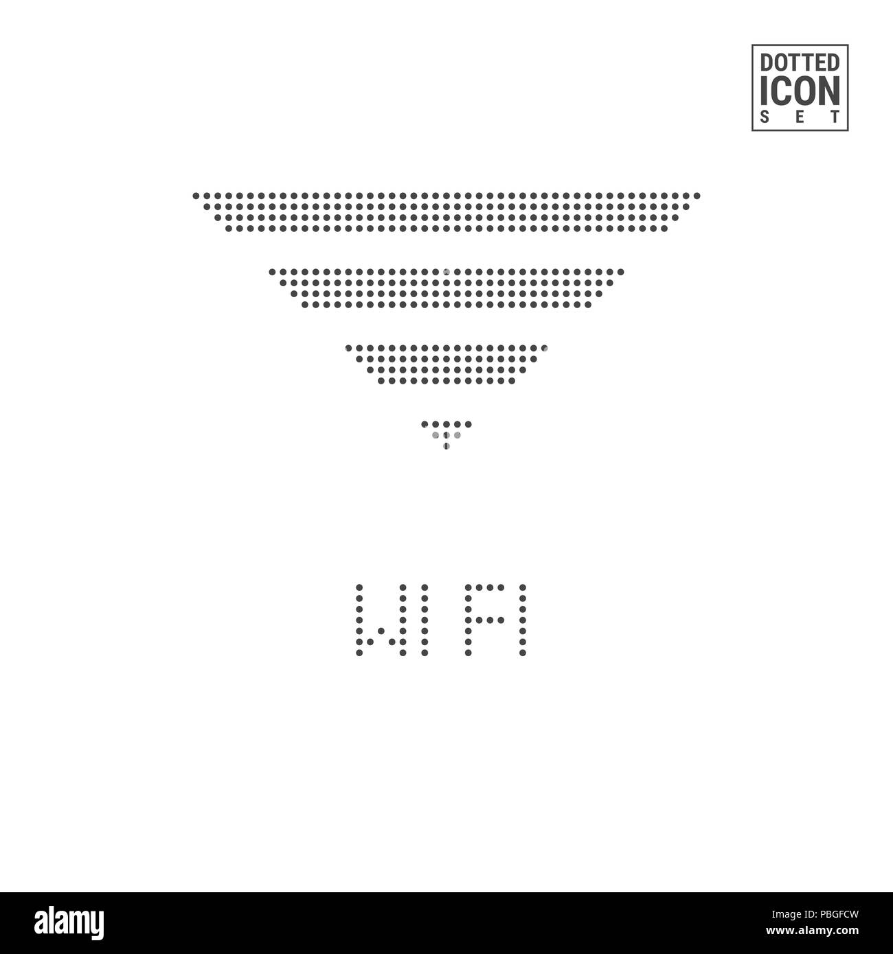 Wi-Fi Dot Pattern Icon. Wi-Fi Dotted Icon Isolated on White Background ...
