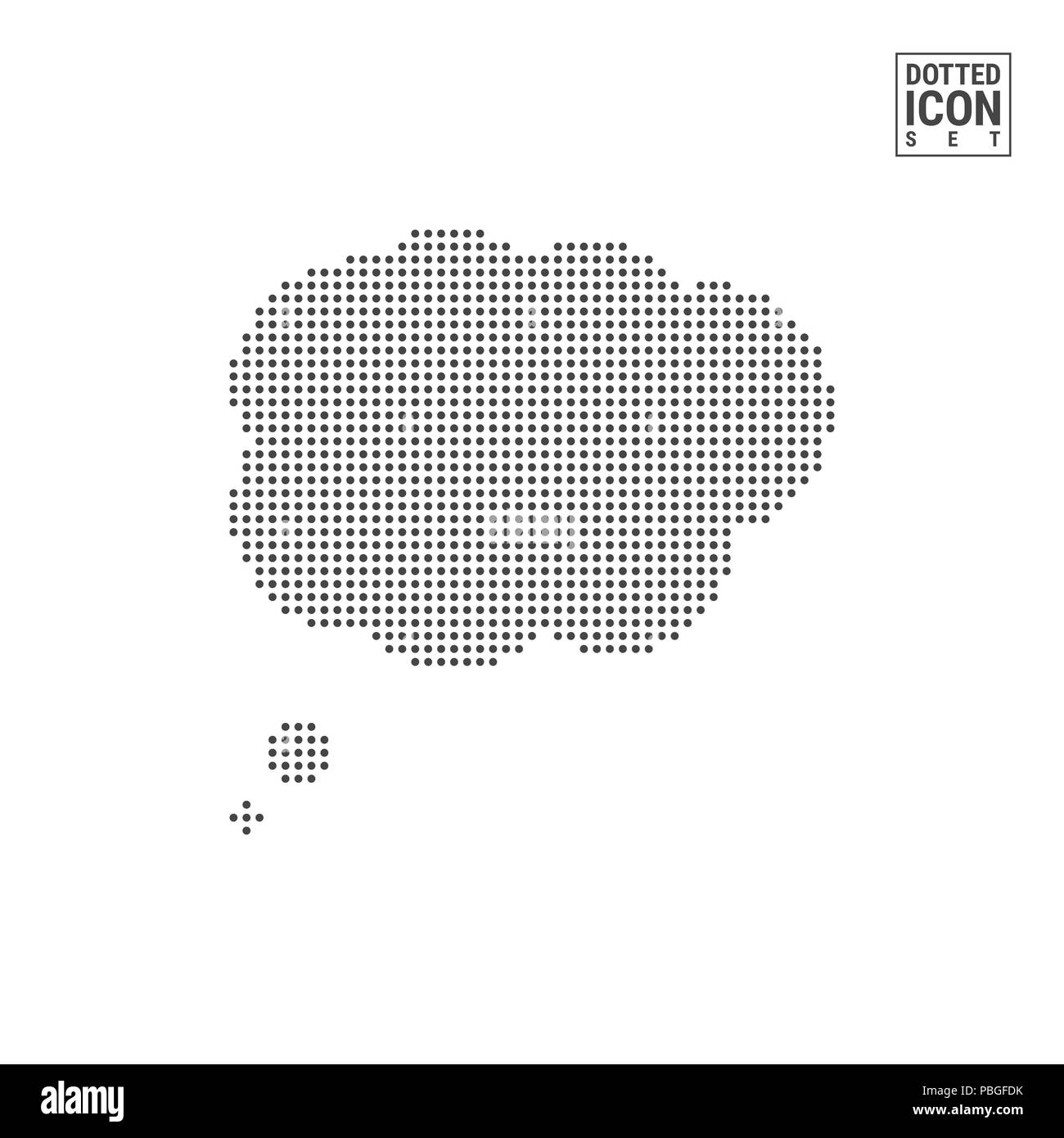 Chat Cloud Dot Pattern Icon. Chat Cloud Dotted Icon Isolated on White ...