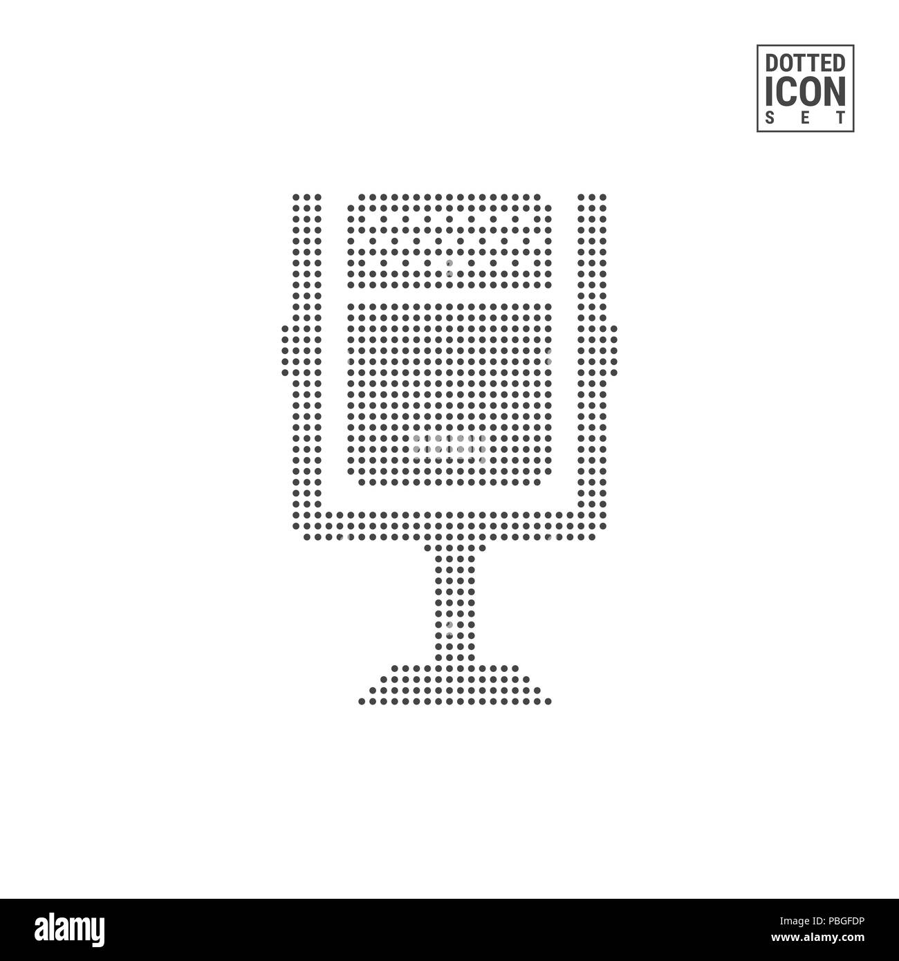 Microphone Dot Pattern Icon. Microphone Dotted Icon Isolated on White ...