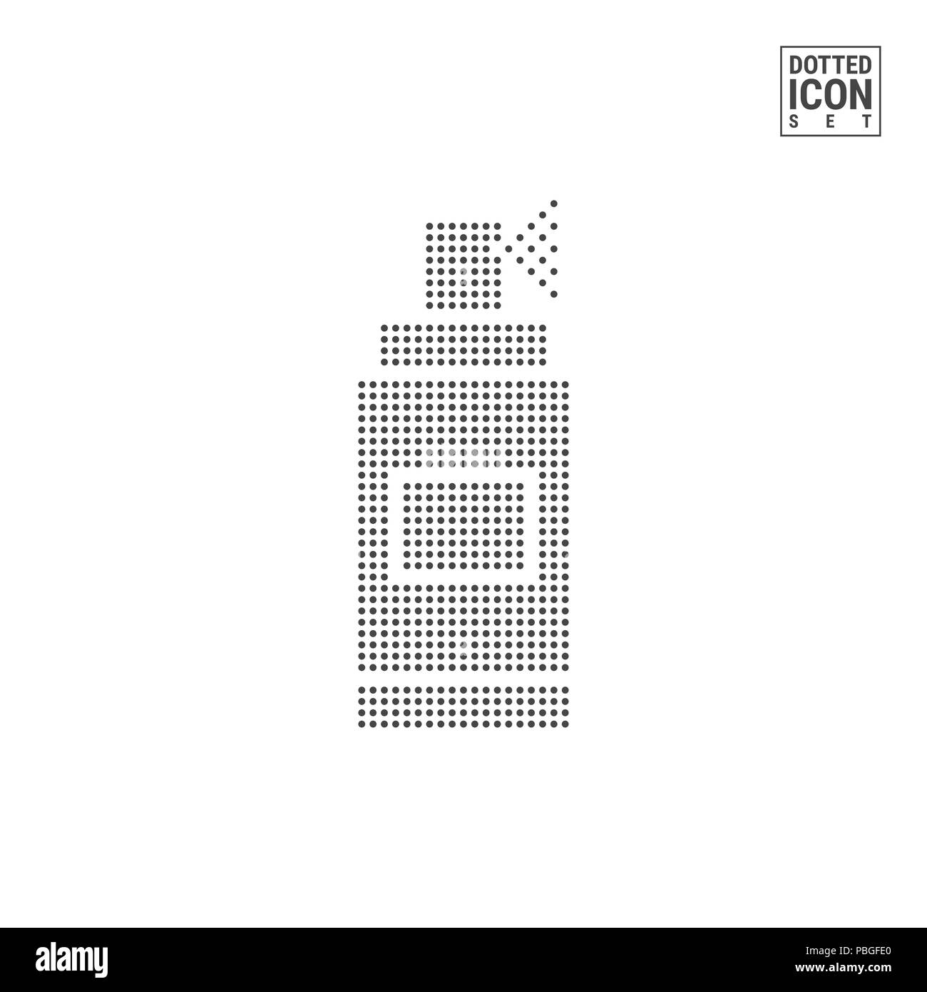 Spray Can Dot Pattern Icon. Spray Can Dotted Icon Isolated on White ...