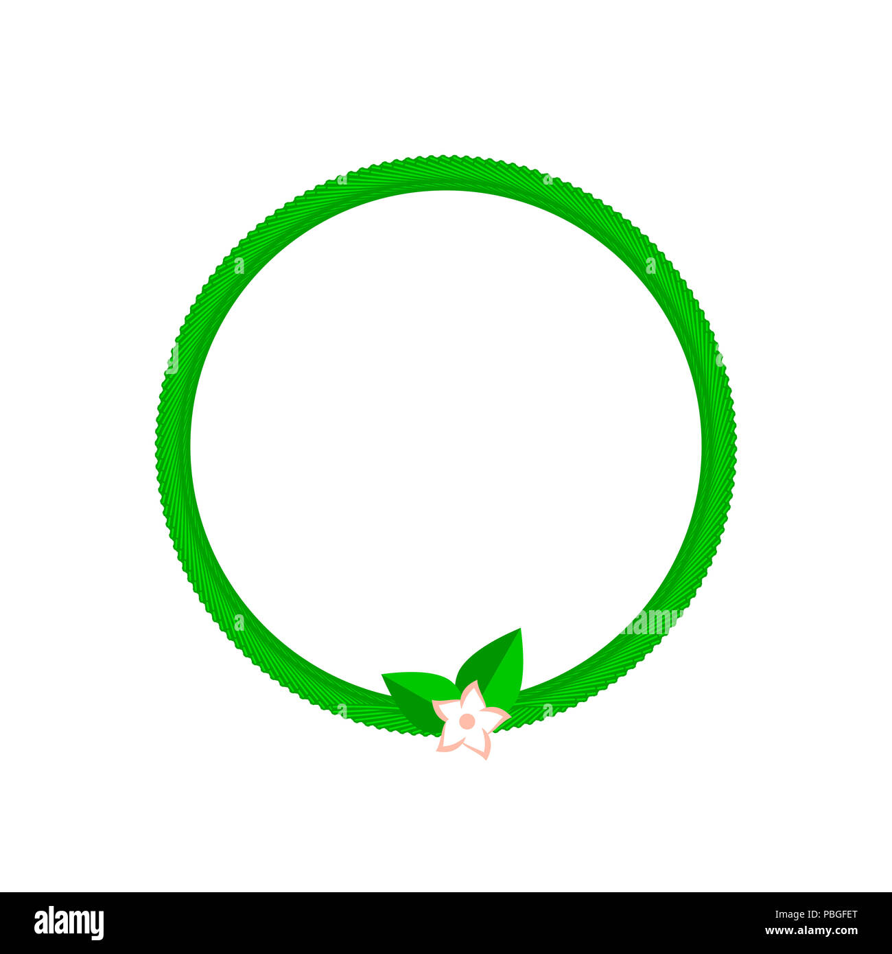 Round Green Summer Frame or Border. Design Elements Set for Web Design ...