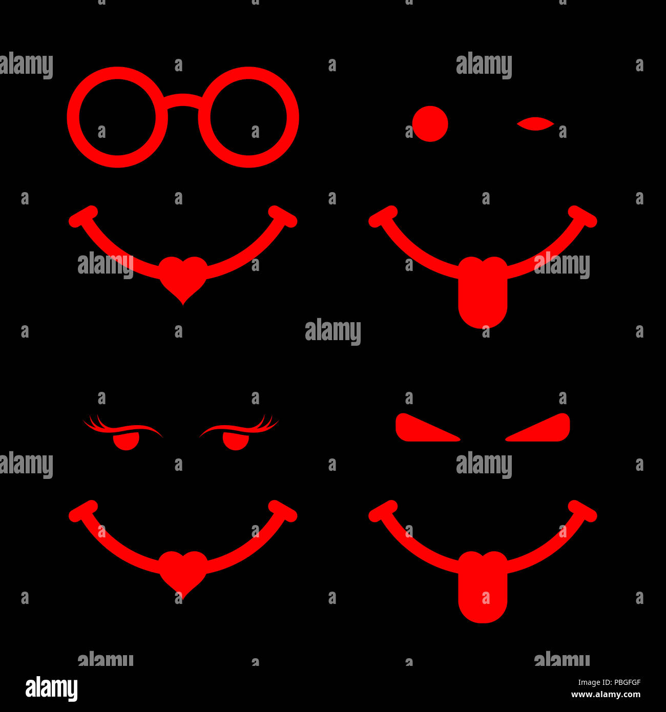 Set of Smiling Faces, Design Elements Set for Web Design, Banners ...