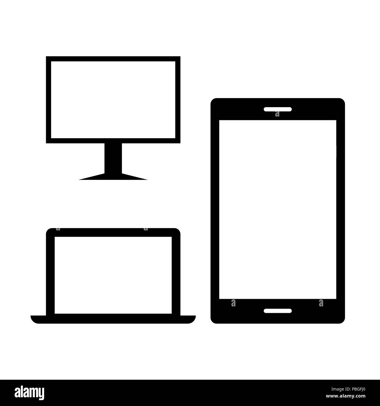 Black Devices Icons. Monitor, Laptop, Tablet. Design Elements Set for ... Black Devices Icons. Monitor, Laptop, Tablet. Design Elements Set for ...