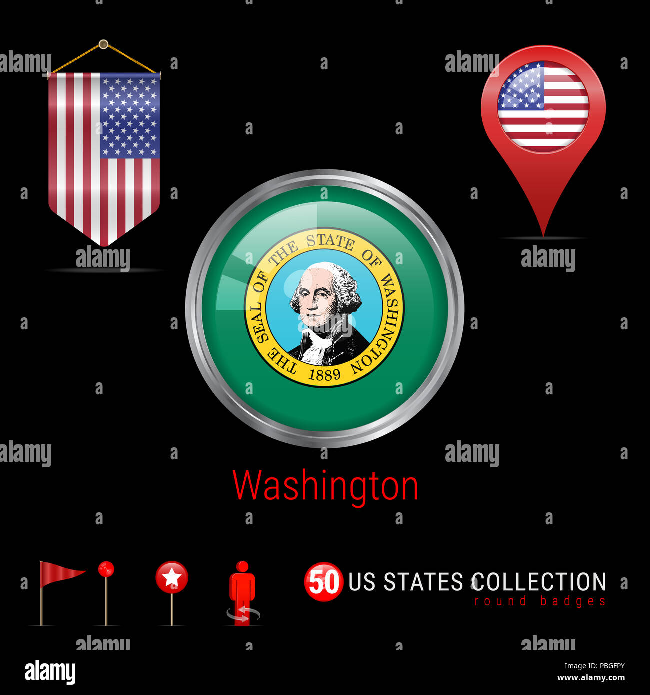 Stars stripes map hi-res stock photography and images - Alamy