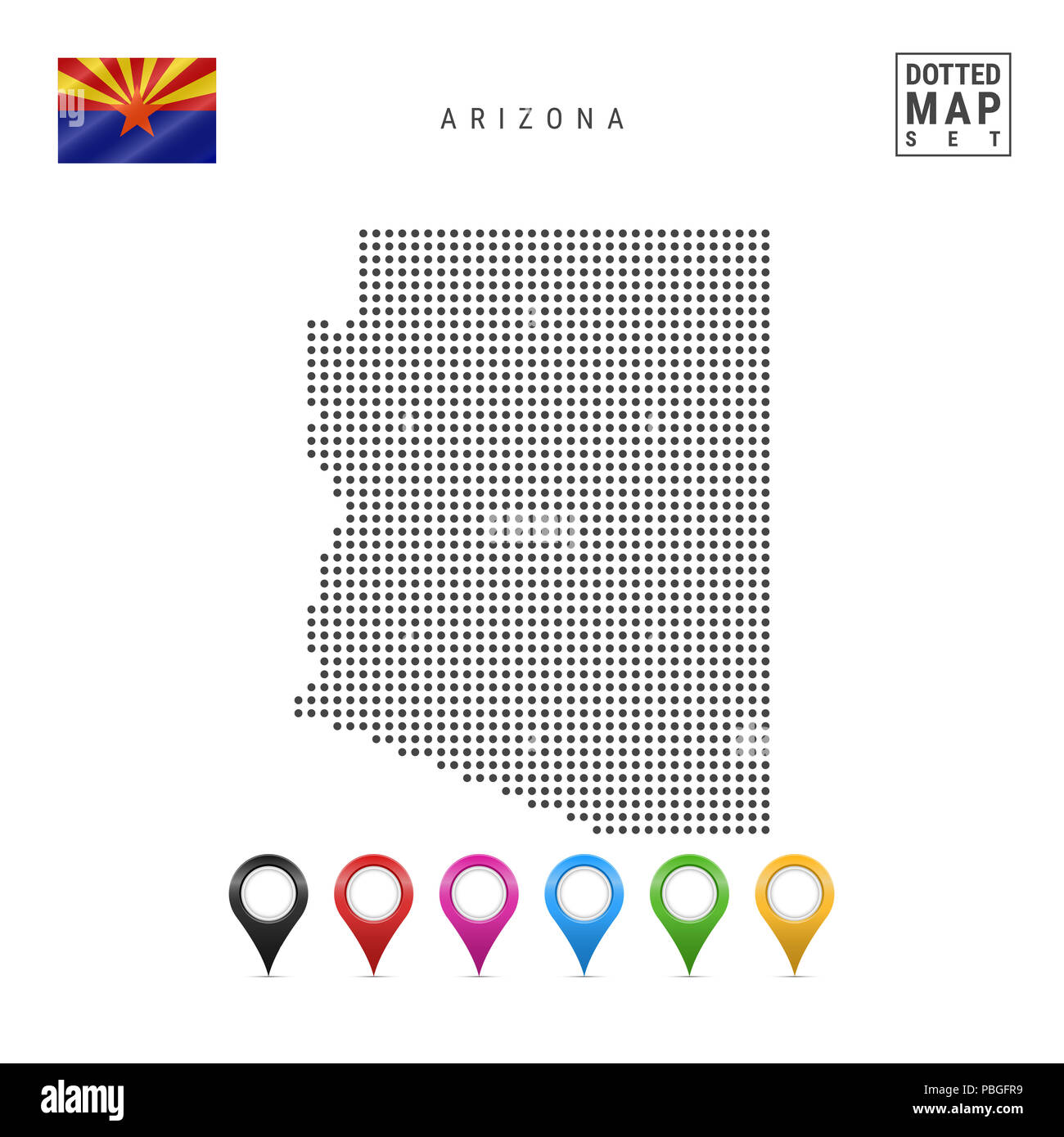 Dots Pattern Map of Arizona. Stylized Simple Silhouette of Arizona. The ...