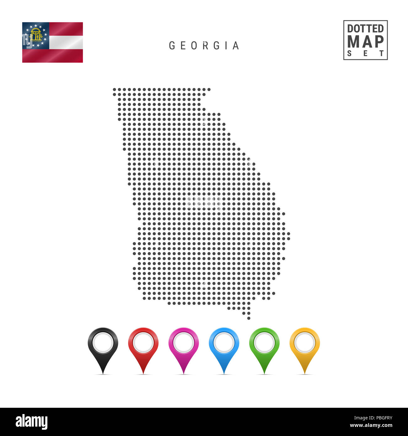 Dots Pattern Map of Georgia. Stylized Simple Silhouette of Georgia. The ...