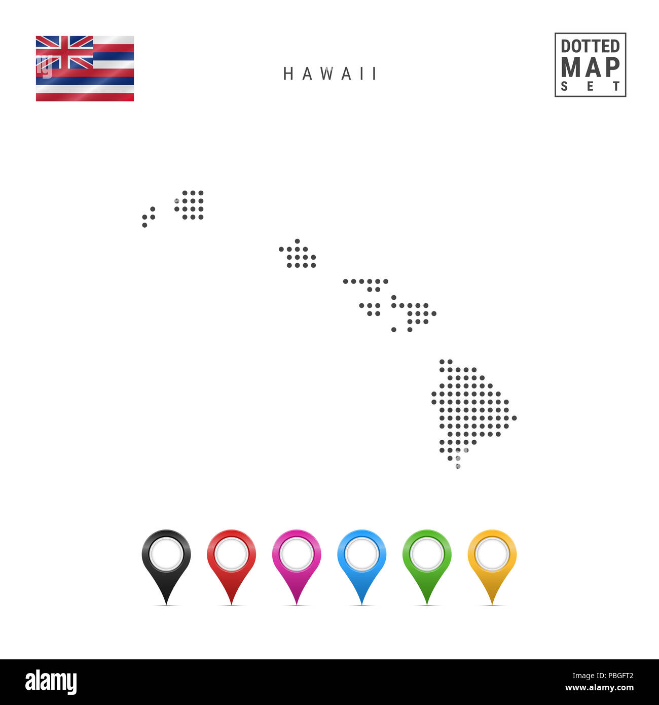 Dots Pattern Map of Hawaii. Stylized Simple Silhouette of Hawaii. The ...