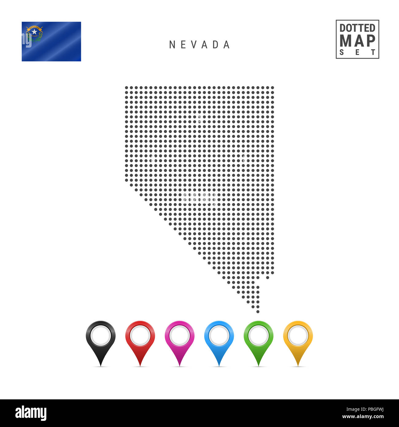 Dots Pattern Map of Nevada. Stylized Simple Silhouette of Nevada. The ...