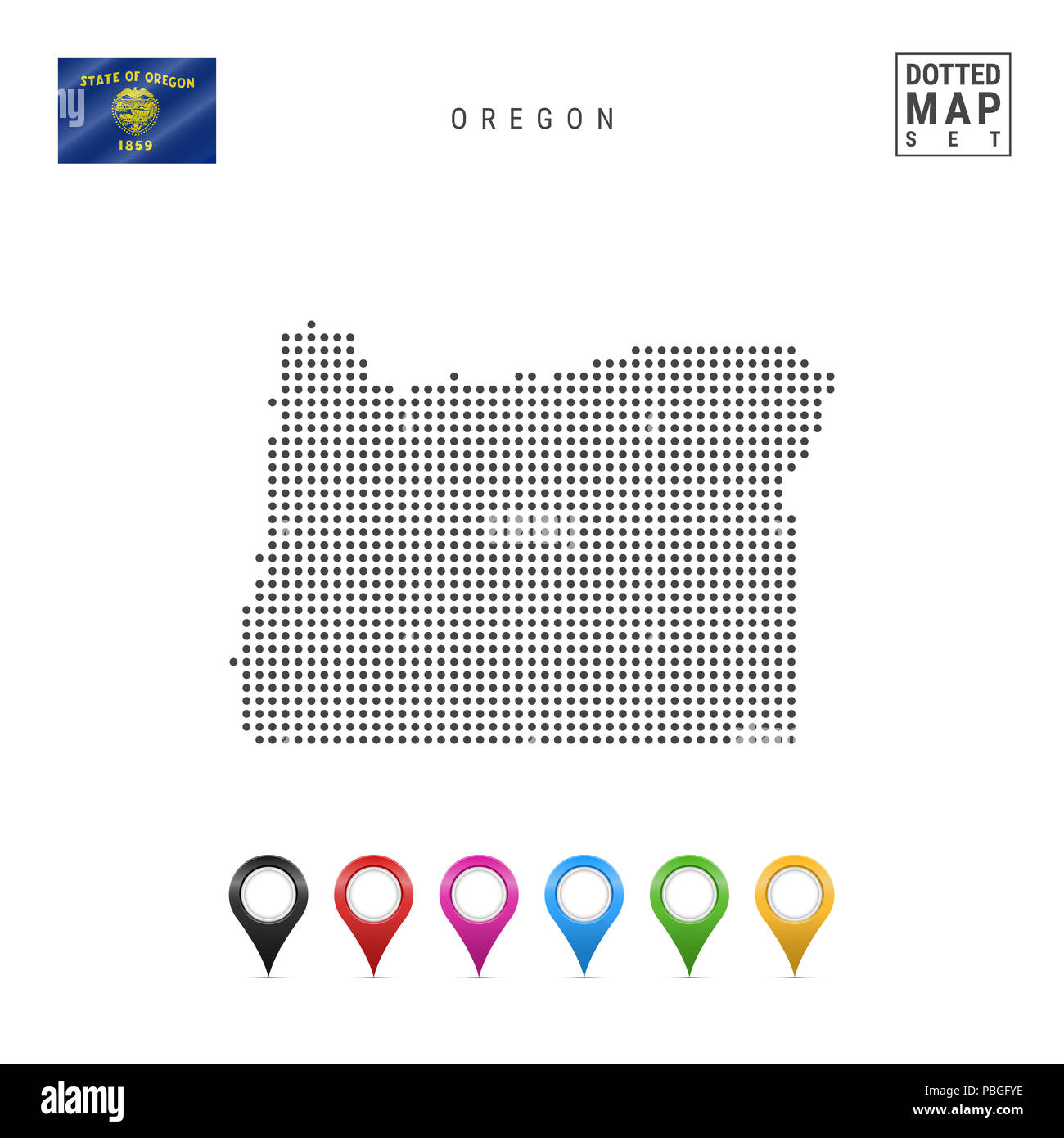 Dots Pattern Map of Oregon. Stylized Simple Silhouette of Oregon. The ...
