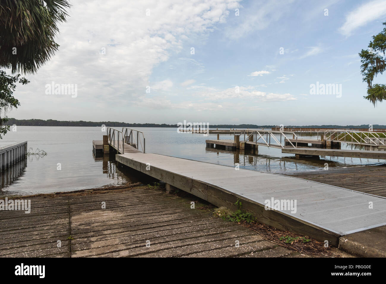 Hickory Point Public Boat Launch Ramp in Tavares, Florida Stock Photo ...