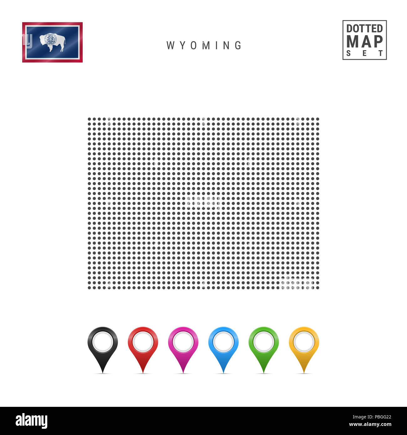 Dots Pattern Map of Wyoming. Stylized Simple Silhouette of Wyoming. The ...