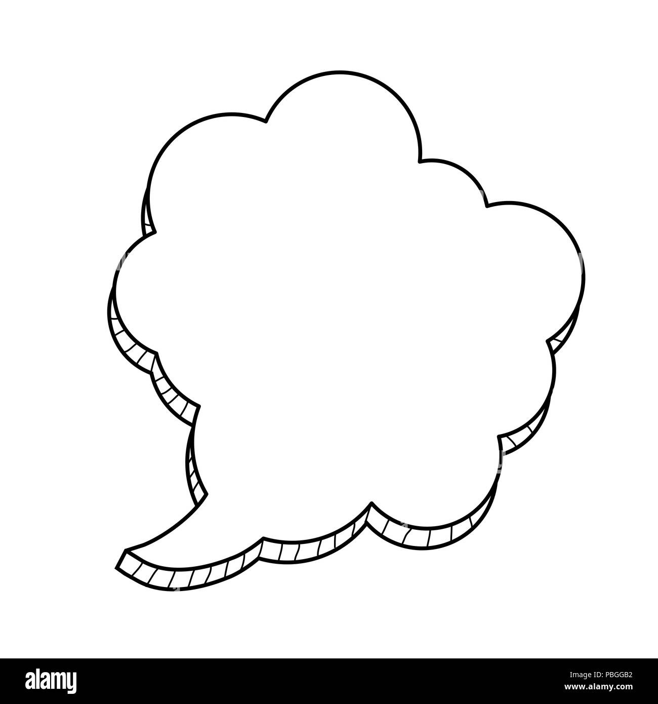 Hand drawn speech bubbles isolated on white icon Stock Vector Image ...