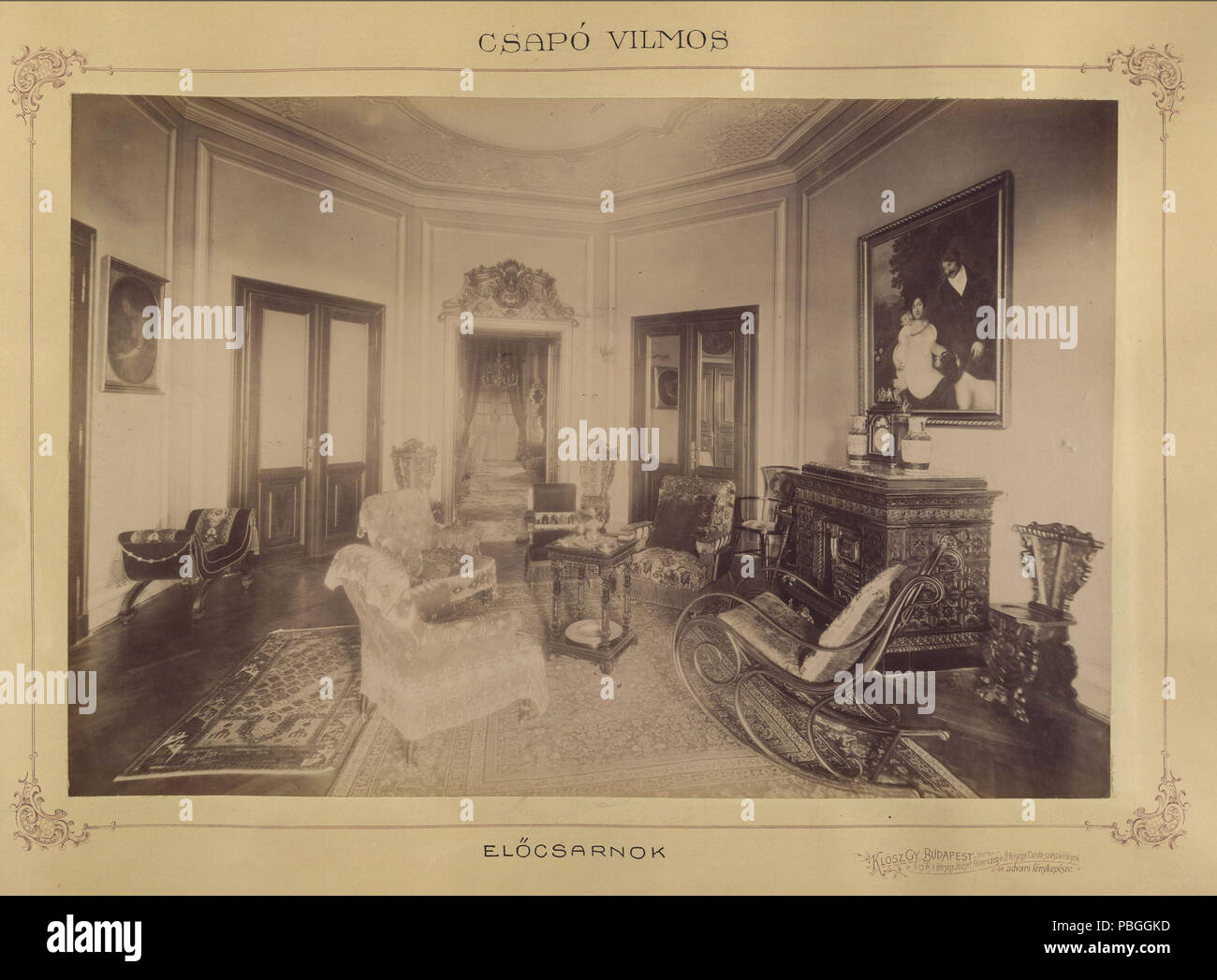871 Közép-Tengelic, a Csapó-kastély fogadószobája. - Fortepan 83159 ...