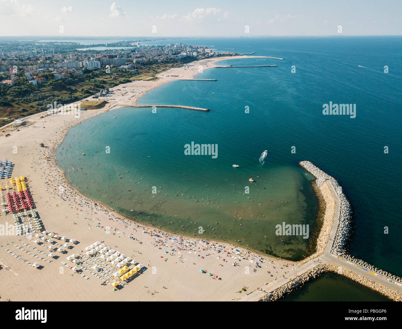 Aerial View Of Constanta Beach In Romania Stock Photo - Alamy