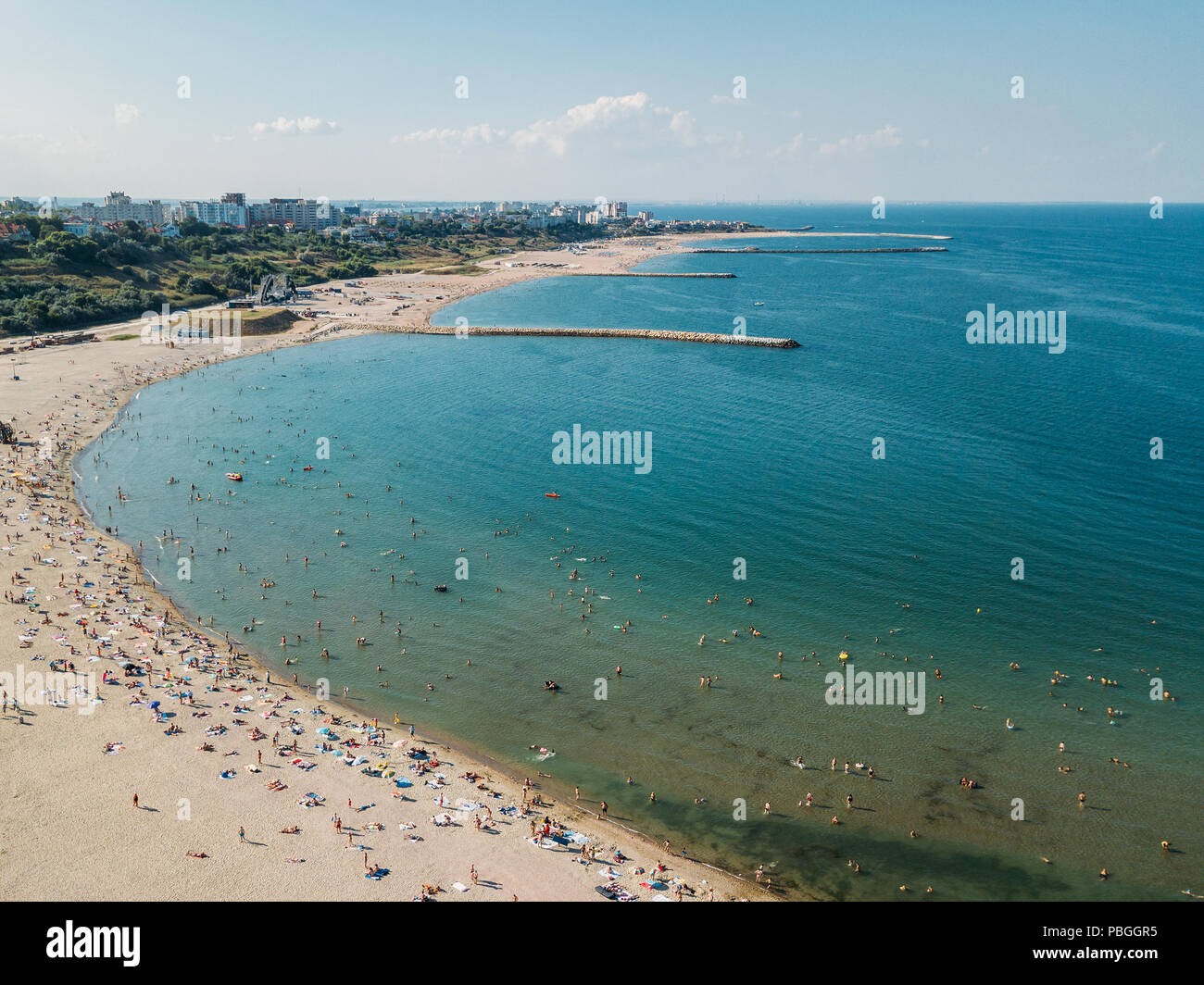 Aerial View Of Constanta Beach In Romania Stock Photo - Alamy