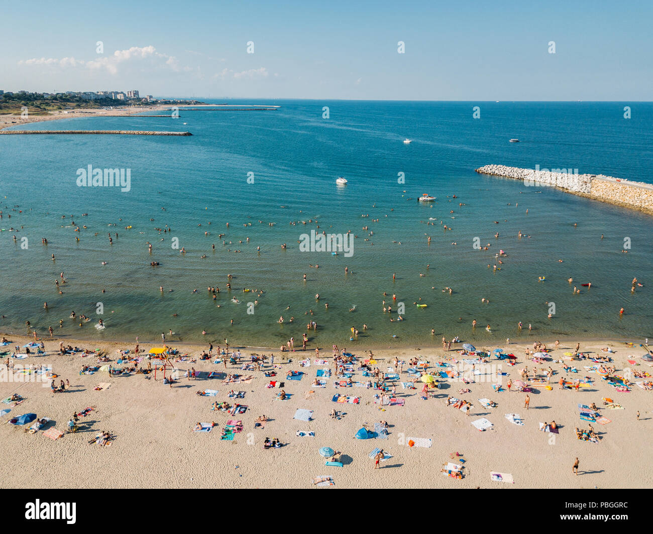 Aerial View Of Constanta Beach In Romania Stock Photo - Alamy