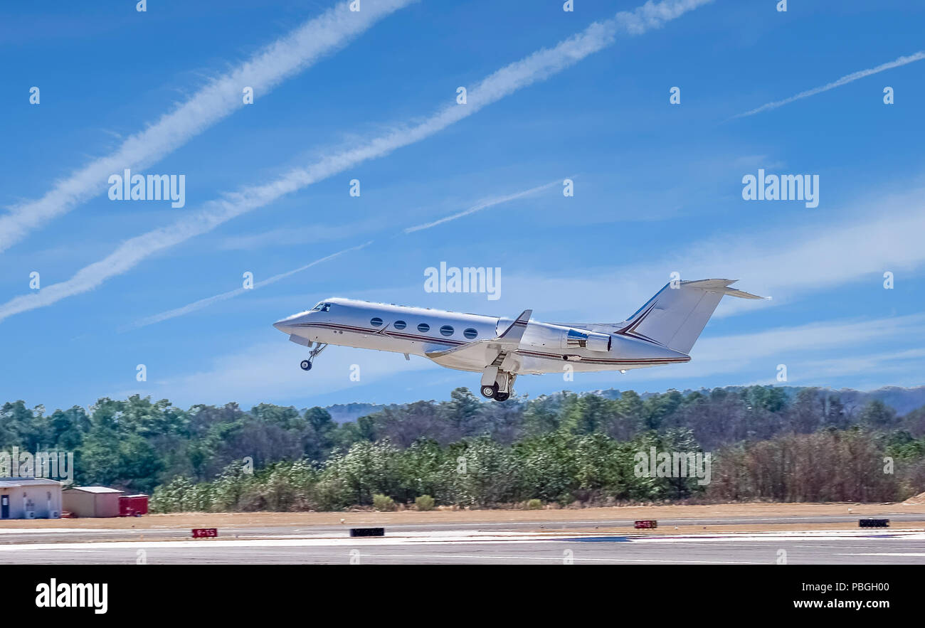 White Jet Taking Off Stock Photo - Alamy