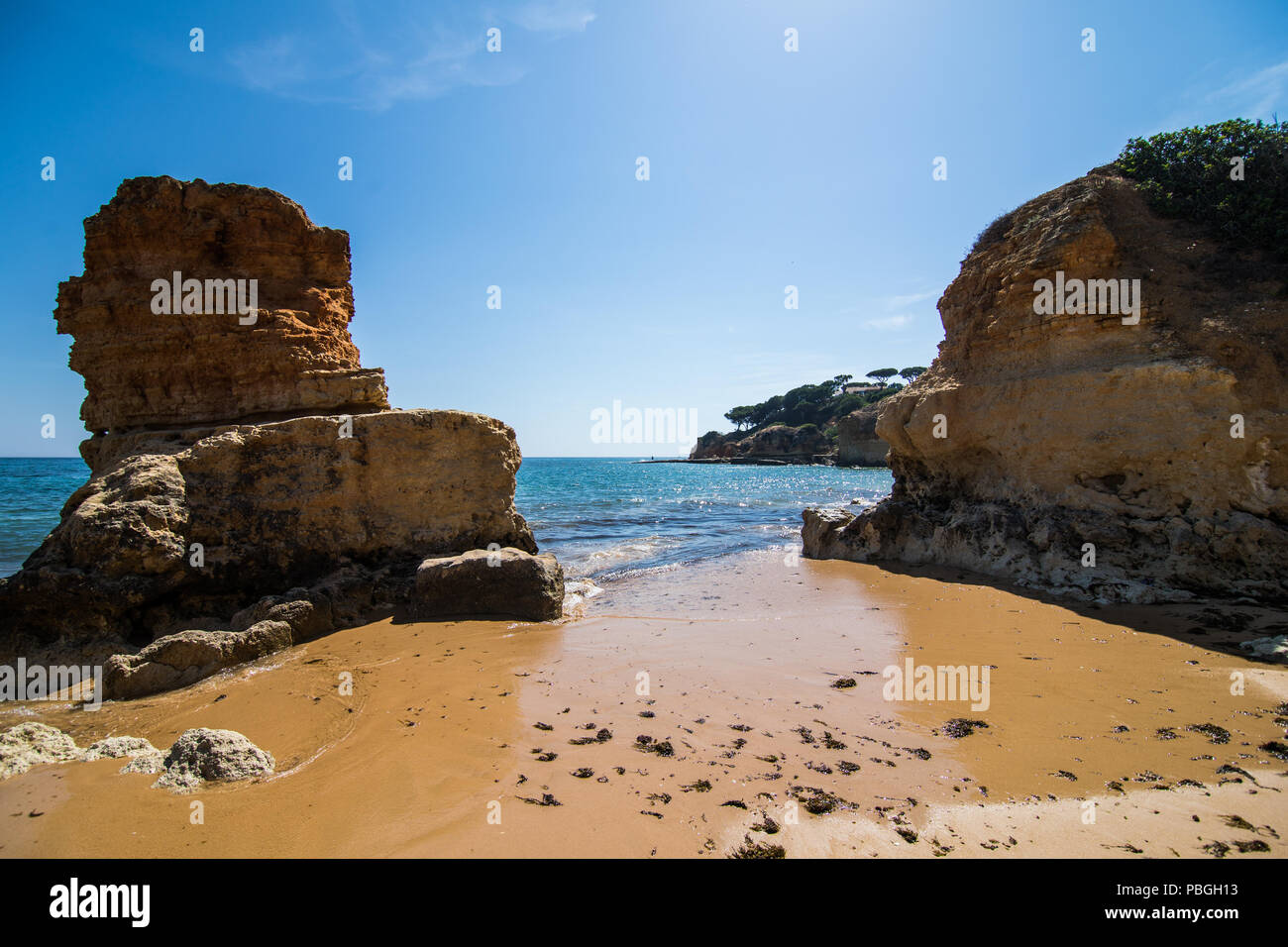 Beautiful bay with mountains and beautiful views of the coast. Portugal ...