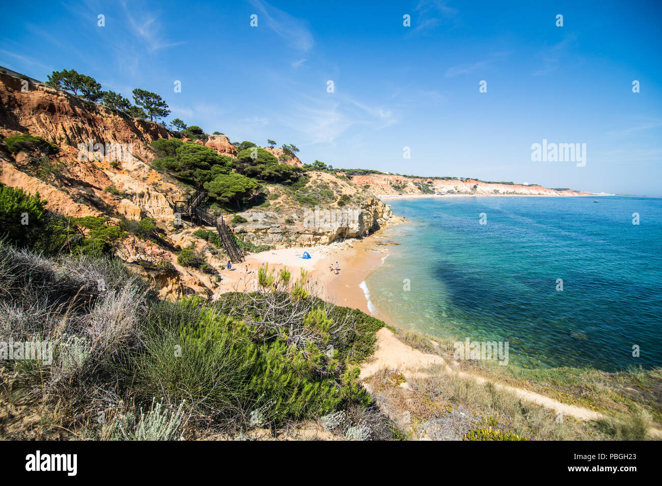 Beautiful Falesia Beach in Portugal seen from the cliff Stock Photo - Alamy
