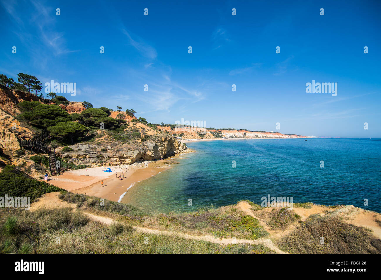 Beautiful Falesia Beach in Portugal seen from the cliff Stock Photo - Alamy