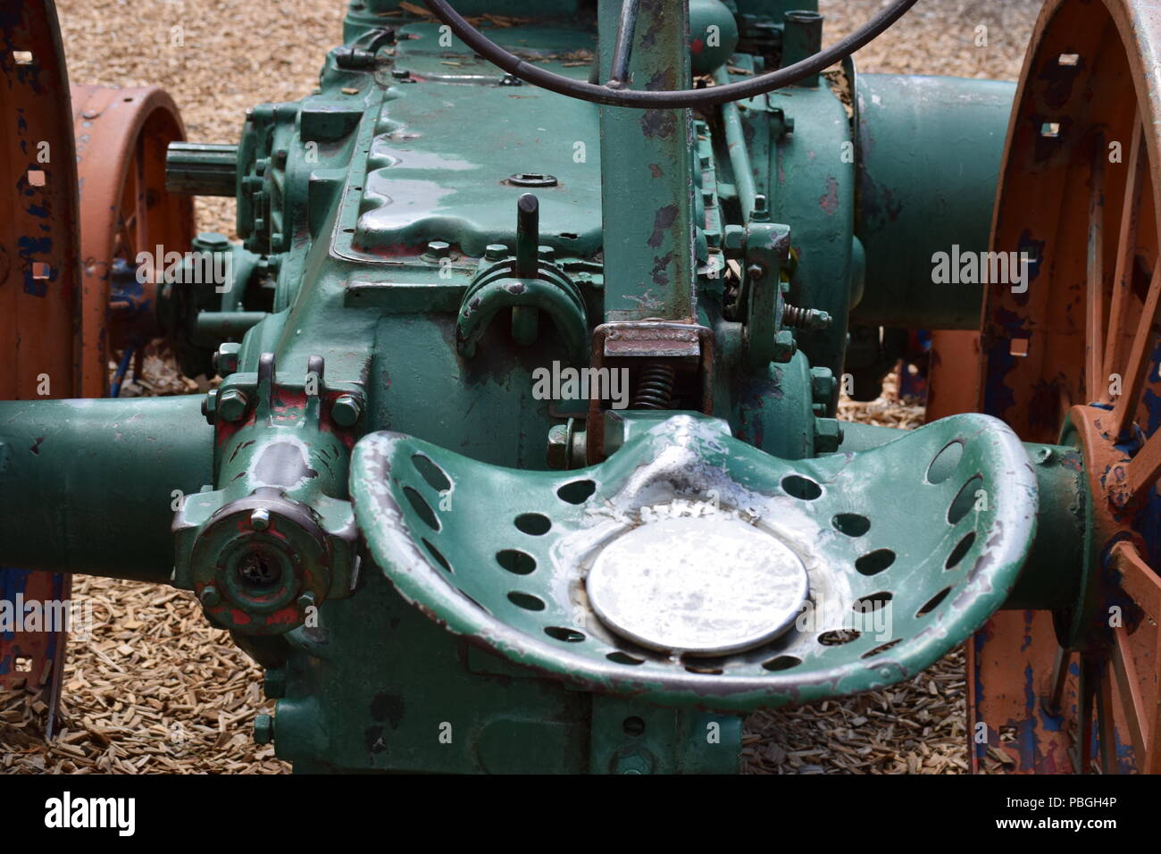 old farming antique tractor Stock Photo - Alamy