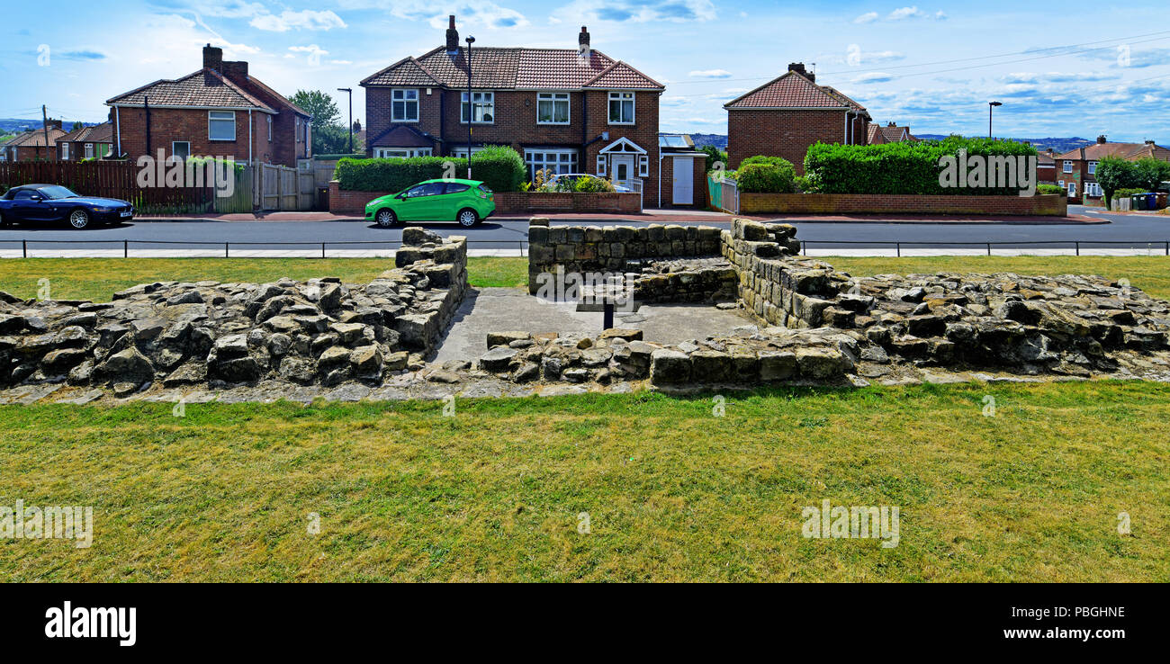 Roman Wall Turret 7b West Road built by Condercum fort Benwell Stock ...