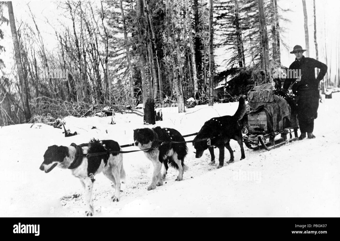 Mail team, Skenna [i.e. Skeena] River, before railroad came 1900-30 ...