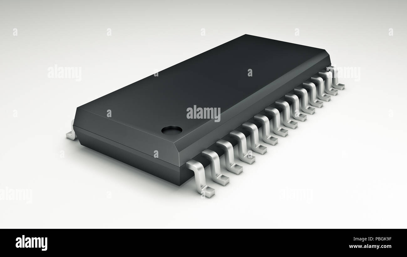 Computer chips isolated. 3d rendering Stock Photo - Alamy