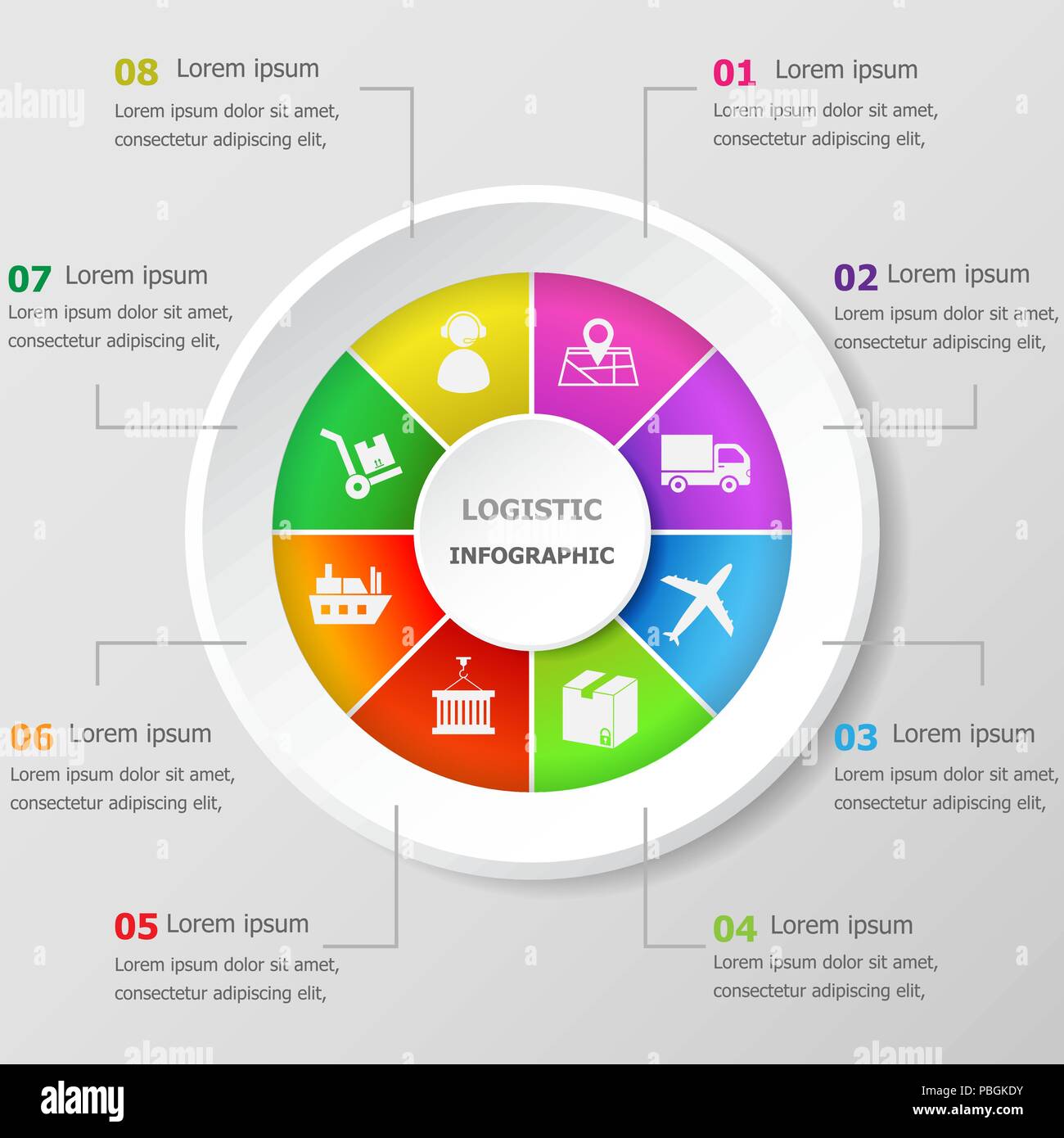 Infographic design template with logistic icons, stock vector Stock ...